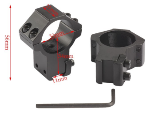 High Profile Rifle Scope Ring fits 30mm Tube and 11mm Dovetail Base ...